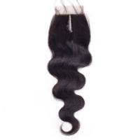 China No Shedding Peruvian Virgin Hair 4x4 Lace Closure Body Wave Hair Extensions 130% Density for sale