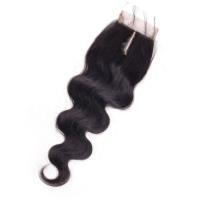China No Shedding Peruvian Virgin Hair 4x4 Lace Closure Body Wave Hair Extensions 130% Density for sale