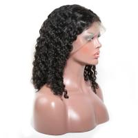 China 13x6 Lace Front Human Hair Wig 180% Density Water Wave 10-18 Inch Black for sale