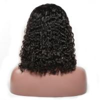 China 13x6 Lace Front Human Hair Wig 180% Density Water Wave 10-18 Inch Black for sale