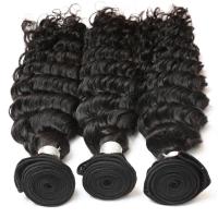China Deep wave Peruvian Virgin Unprocessed Human Hair Bundles With Closure 4 By 4 for sale
