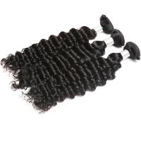 China Deep wave Peruvian Virgin Unprocessed Human Hair Bundles With Closure 4 By 4 for sale