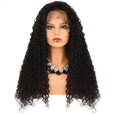 China 180% Density Kinky Curly Front Lace Human Hair Wig with Baby Hair 120g-300g 10A Grade Virgin Remy for sale
