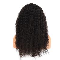 China 180% Density Kinky Curly Front Lace Human Hair Wig with Baby Hair 120g-300g 10A Grade Virgin Remy for sale
