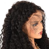 China 180% Density Kinky Curly Front Lace Human Hair Wig with Baby Hair 120g-300g 10A Grade Virgin Remy for sale