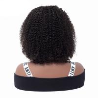 China 150% Density Indian Remy Human Hair Kinky Curly Lace Front Wig 10 inch Natural Color for sale