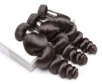 China 10A Grade Unprocessed Indian Remy Human Hair Loose Wave 18 Inch Natural Black Extensions for sale