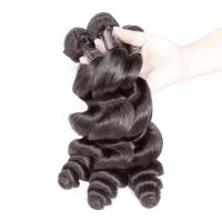 China 10A Grade Unprocessed Indian Remy Human Hair Loose Wave 18 Inch Natural Black Extensions for sale