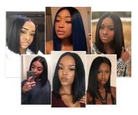 China 100% Virgin Human Hair Bob Full Lace Wig 10A Grade with Baby Hair 10-18 Inch for sale