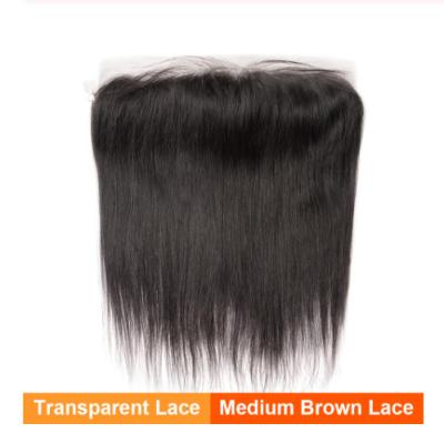 China 13x4 Transparent Lace 100% Brazilian Virgin Hair Extensions 8-24 Inch Straight for Young Girl for sale