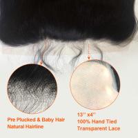 China 13x4 Transparent Lace 100% Brazilian Virgin Hair Extensions 8-24 Inch Straight for Young Girl for sale