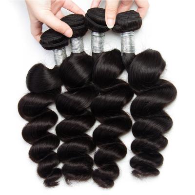 China 30 Inch Peruvian Loose Wave Virgin Hair Weave Pre Plucked 4 Bundles Human Hair Extensions for sale