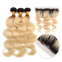 China 10A Grade 100% Peruvian Ombre Human Hair Extensions 1B/613 Blonde Color 8-40 Inch for sale