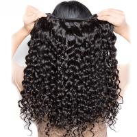 China 20 Inch Water Wave Virgin Cambodian Hair Extensions Double Weft 100g Natural Color for sale