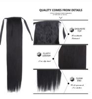 China 100 Human Peruvian Hair Long Straight Ponytails Hair Extensions 8A Grade 16-30 Inch No Tangle for sale