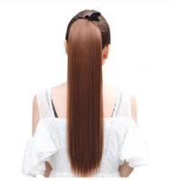 China 100 Human Peruvian Hair Long Straight Ponytails Hair Extensions 8A Grade 16-30 Inch No Tangle for sale
