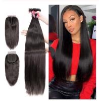 China Virgin Brazilian Human Hair Extensions 3 Bundles with 4x4 Lace Closure 10A Grade 8-40 Inch for sale