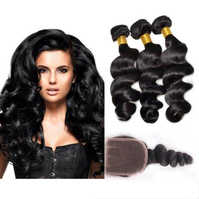 China 100 Virgin Cambodian Loose Curly Human Hair 10A Grade 8-40 Inches Black Color With Baby Hair for sale