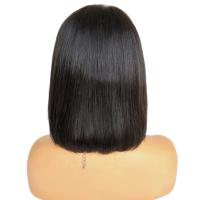 China 12 Inch Short Straight Human Hair Full Lace Bob Wig with Baby Hair 10A Grade for sale