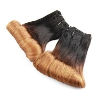 China Ombre Egg Curly Fumi Virgin Hair 10A Grade Super Double Drawn Hair Extensions 8-30 Inch for sale