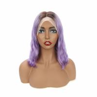 China 100% Human Hair Short Ombre Purple Bob Lace Front Wig 13x4 for Women for sale