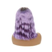 China 100% Human Hair Short Ombre Purple Bob Lace Front Wig 13x4 for Women for sale