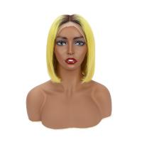 China 10A Grade 180% Density Lace Front Human Hair Wigs 13x4.5 Wave 1b Pink 18 Inch for sale