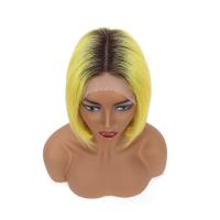China 10A Grade 180% Density Lace Front Human Hair Wigs 13x4.5 Wave 1b Pink 18 Inch for sale