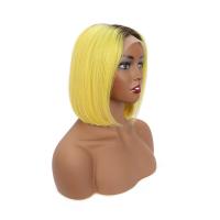 China 10A Grade 180% Density Lace Front Human Hair Wigs 13x4.5 Wave 1b Pink 18 Inch for sale