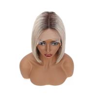 China 100% Brazilian Human Hair Lace Frontal Bob Wig 1B Grey 10A Grade 10-18 Inch for sale