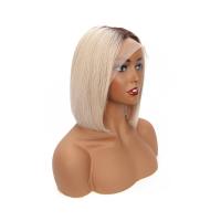 China 100% Brazilian Human Hair Lace Frontal Bob Wig 1B Grey 10A Grade 10-18 Inch for sale