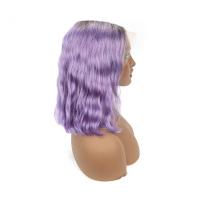China 100% Human Hair Short Ombre Purple Bob Lace Front Wig 13x4 for Women for sale