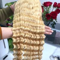 China Deep Wave 100% Peruvian Ombre Human Hair Extensions 613 Blonde Color 18 Inch for sale