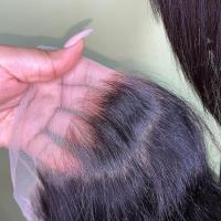 China Peruvian Hair HD Transparent Lace 13x6 Top Frontal Closure Pre Plucked Baby Hair 9A Grade for sale