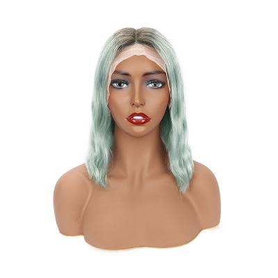 China 100% Virgin Human Hair Short Bob Wig Ocean Blue Ombre Color Brazilian Hair 10-12 Inch for sale