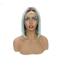 China Unprocessed Short Straight Human Hair Lace Front Wig 10-12 Inch Cuticle Aligned Bob for sale