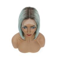 China Unprocessed Short Straight Human Hair Lace Front Wig 10-12 Inch Cuticle Aligned Bob for sale