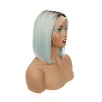 China Unprocessed Short Straight Human Hair Lace Front Wig 10-12 Inch Cuticle Aligned Bob for sale