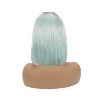 China Unprocessed Short Straight Human Hair Lace Front Wig 10-12 Inch Cuticle Aligned Bob for sale