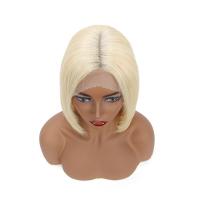 China 613 Blond Color Brazilian Virgin Human Hair Bob Wig 10-12 Inch Long Colored Straight for sale