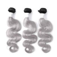 China Bouncy 1B Grey Ombre 100% Real Human Hair Extensions 8-30 Inch for Women for sale