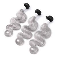 China Bouncy 1B Grey Ombre 100% Real Human Hair Extensions 8-30 Inch for Women for sale
