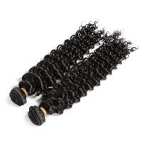 China 8A Virgin Brazilian Hair Deep Wave Bundles with Lace Frontal 100g Natural Black 8-40 Inch for sale