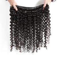 China 8A Virgin Brazilian Hair Deep Wave Bundles with Lace Frontal 100g Natural Black 8-40 Inch for sale