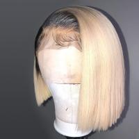 China 10 Inch 1B Blonde Straight Full Lace Human Hair Wig for White Women 10A Grade for sale
