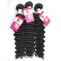China SGS 100% Brazilian Virgin Hair Remy Human Deep Wave Hair Bundles 95-100g with Closure for sale