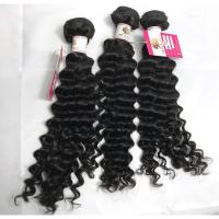 China SGS 100% Brazilian Virgin Hair Remy Human Deep Wave Hair Bundles 95-100g with Closure for sale