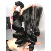 China Double Weft 100% Virgin Human Hair Extensions Loose Wave Hair Bundle for sale