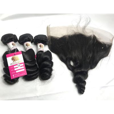 China Peruvian Human Hair Weave Remy Bundles Full Cuticle Aligned 8-30 Inch Loose Wave for sale