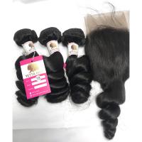 China Peruvian Human Hair Weave Remy Bundles Full Cuticle Aligned 8-30 Inch Loose Wave for sale
